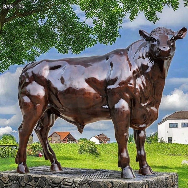 Black Angus Cow Statue - YouFine Animal Sculpture