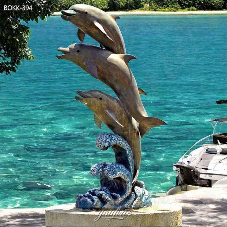 Large Bronze Dolphin Statue - YouFine Animal Sculpture