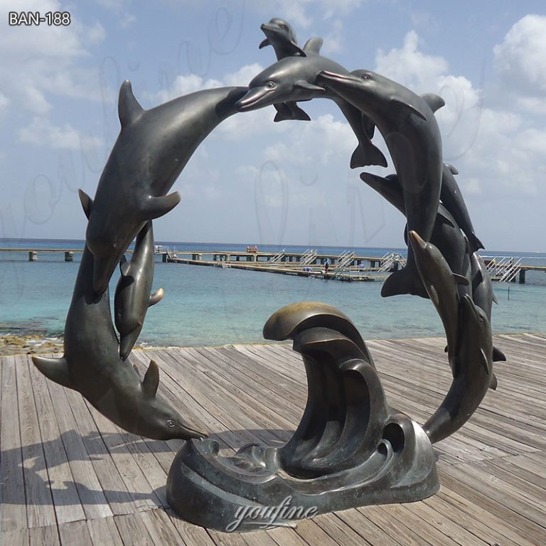 Bronze Large Outdoor Dolphin Statues - YouFine Sculpture