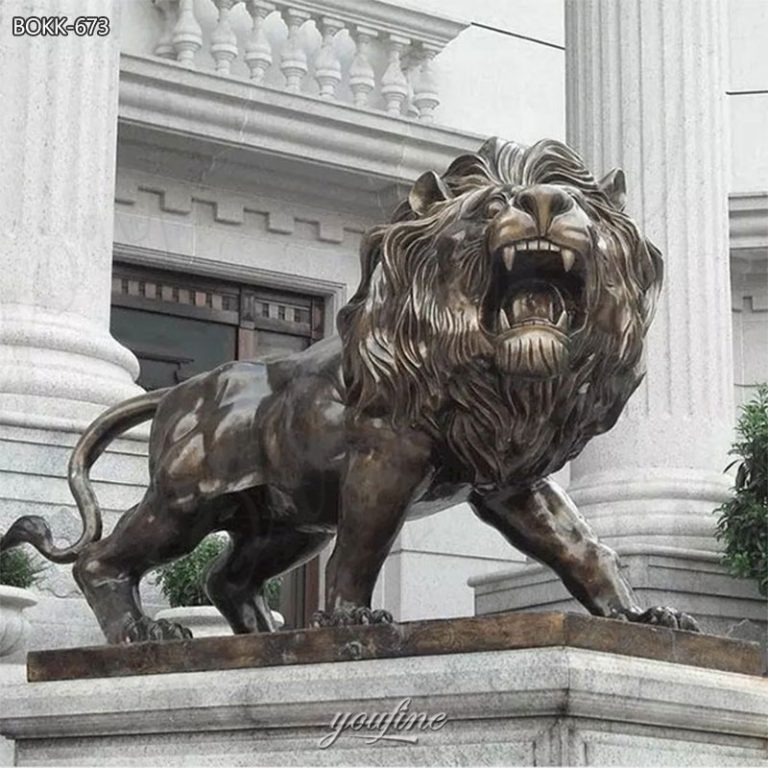 Bronze Angry Lion Statue - YouFine Animal Sculpture