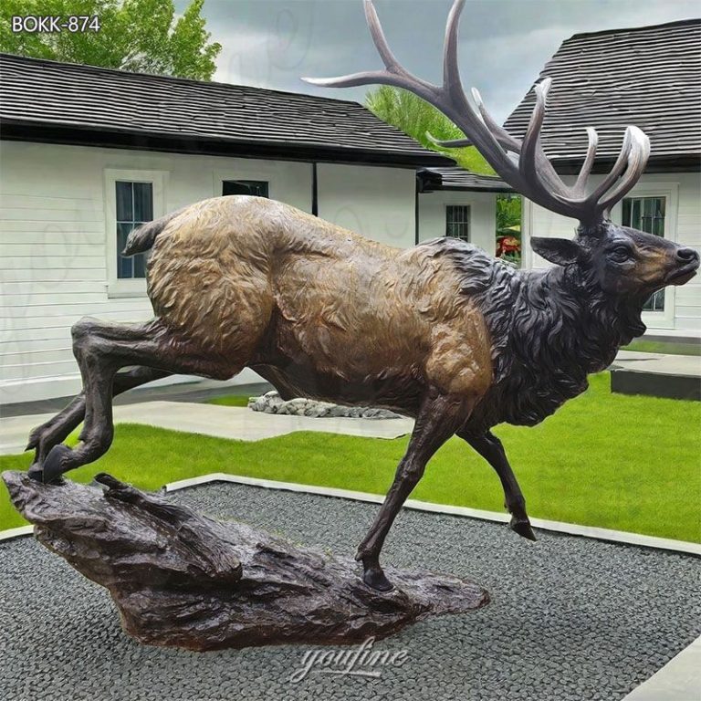 Bronze Large Elk Statue - YouFine Animal Sculpture