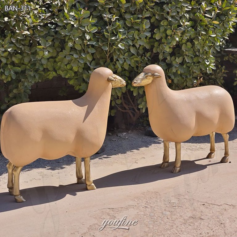 Bronze Life Size Sheep Decor
