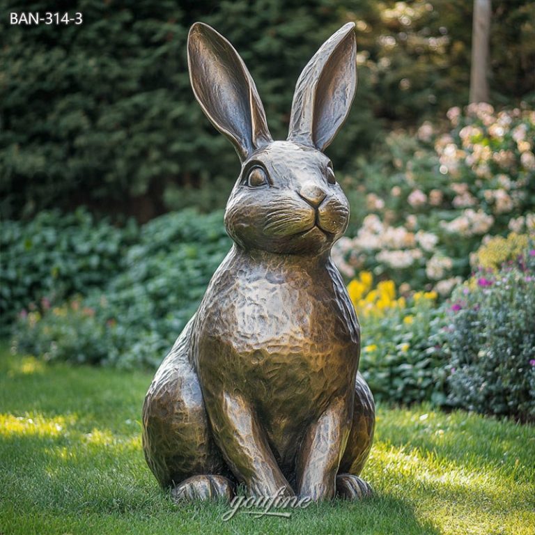 Bronze Sitting Rabbit Statue