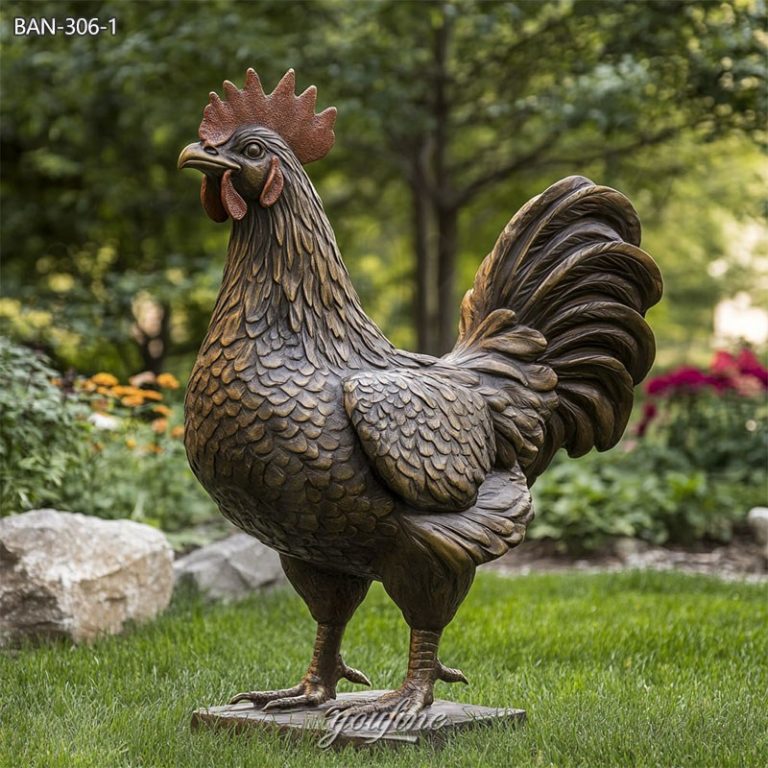 Large Metal Chicken Statue