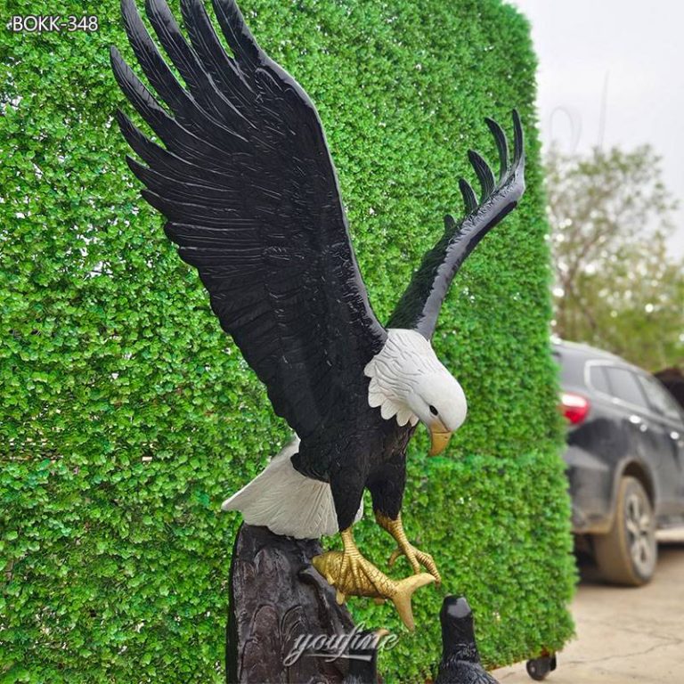 Bronze Eagle Yard Statue