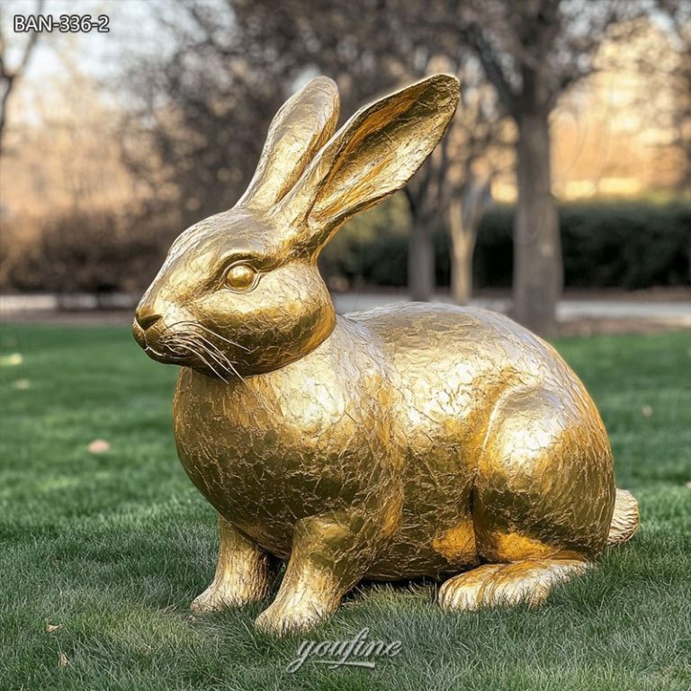 Bronze Gold Rabbit Statue