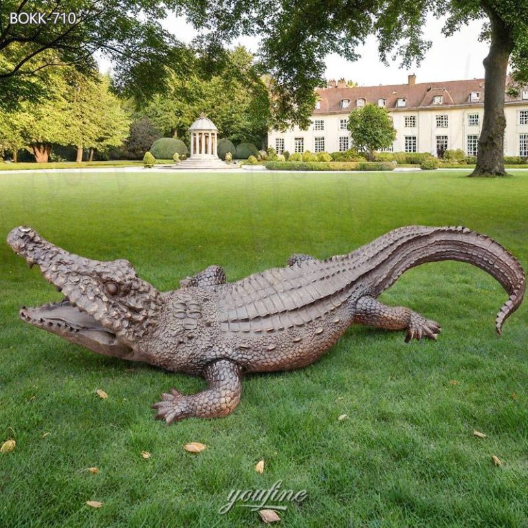 Bronze Life Size Crocodile Statue